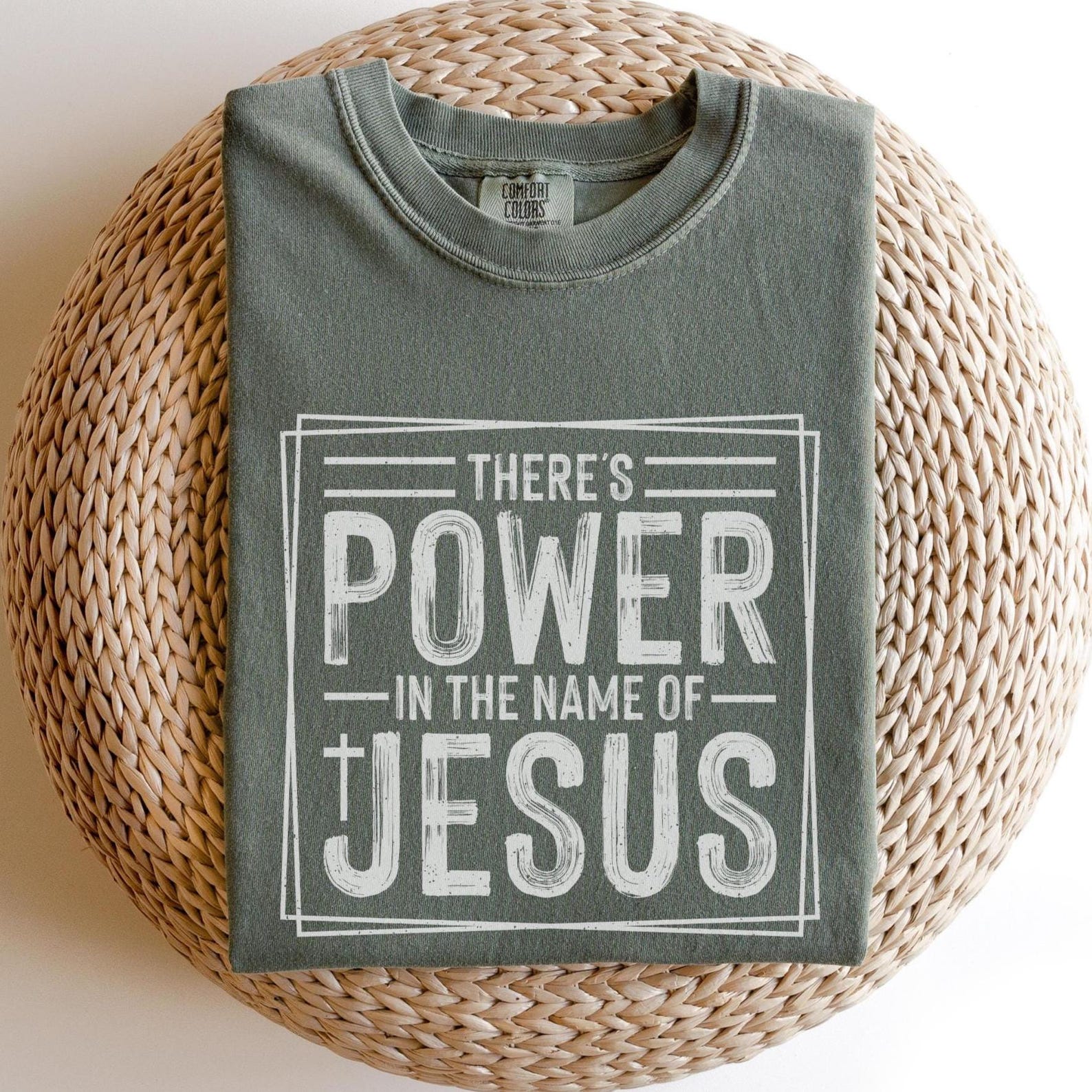 Christian Comfort Colors Tshirt, Power in the Name of Jesus Tee ...