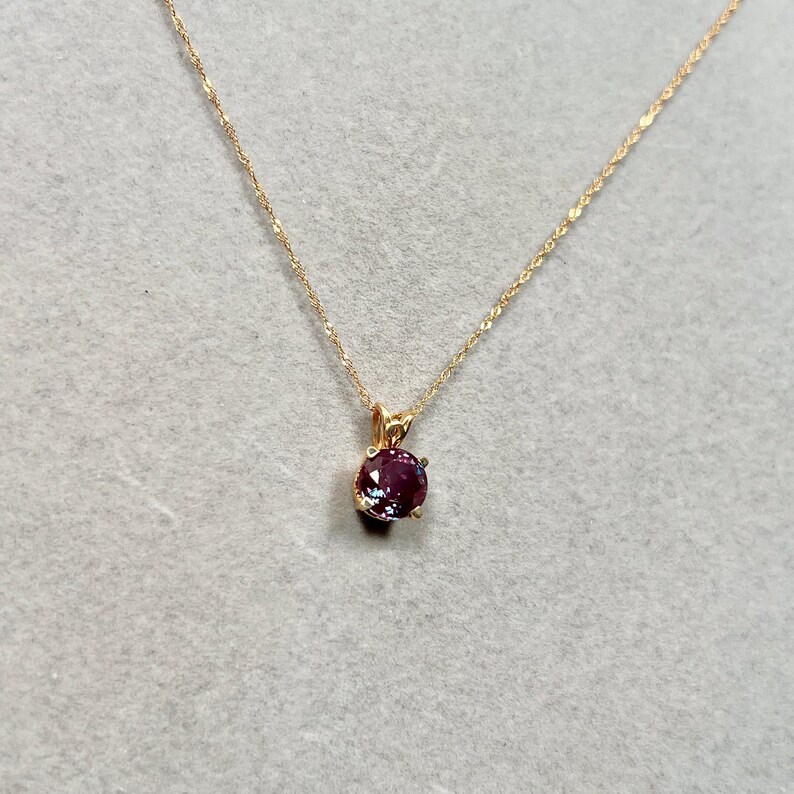 AAA Round Lab Created Russian Alexandrite Scroll Solitaire Pendant 2.28 ...