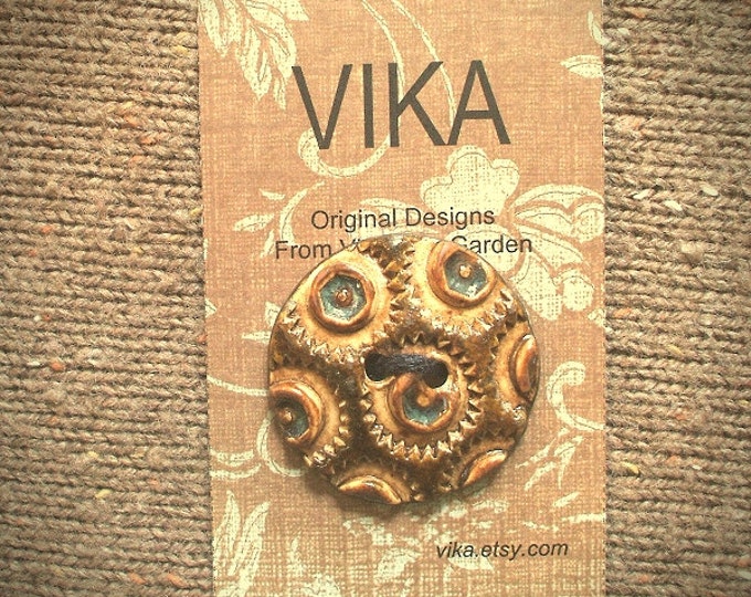 Ceramic Button: Cogs in Porcelain - Etsy
