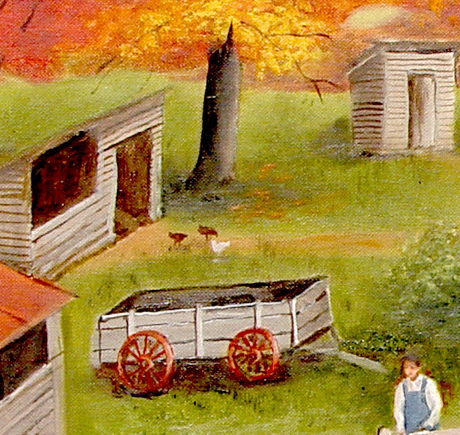 Fall Folk Art Prints Original Landscape Painting Cotton Field - Etsy Canada