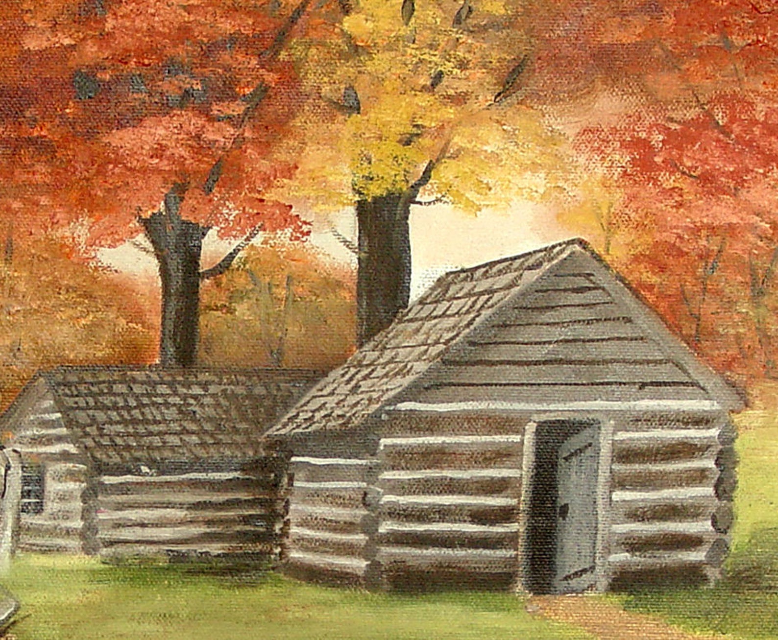 Autumn Folk Art Pottery Print Primitive Painting Catawba - Etsy