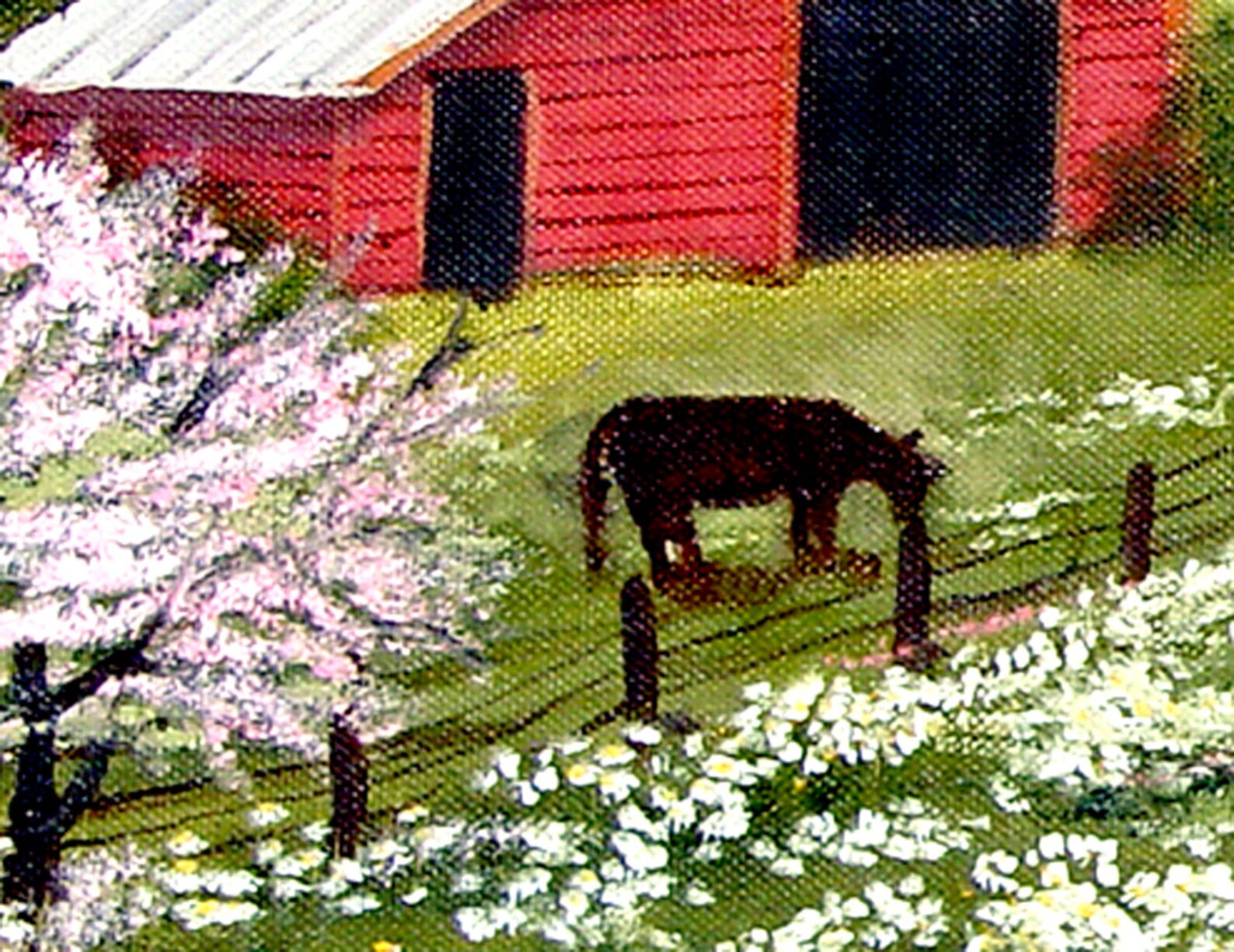 Landscape Red Barn Folk Art Print Original Painting Children | Etsy