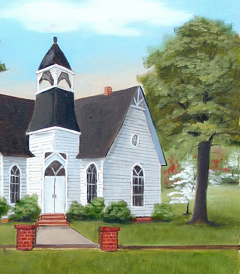 Folk Art Print of Startown St. Paul's Cardinal and Country | Etsy