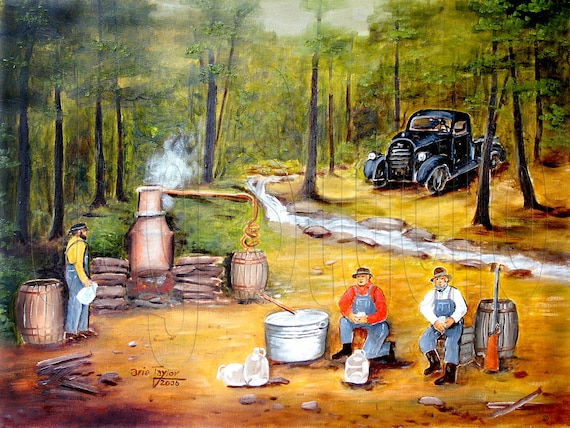 Moonshine Still Drawing