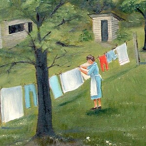 Laundry Day Folk Art Print: Southern Americana Scene by Arie Reinhardt ...