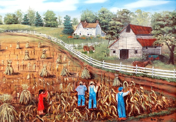 Folk Art Farm Paintings