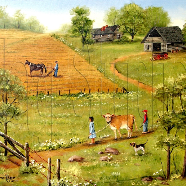 Landscape Folk Art - Etsy