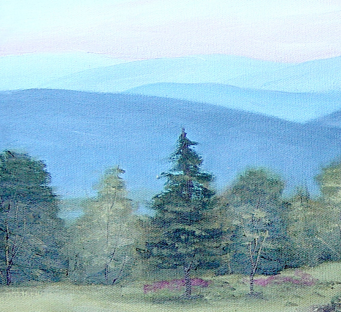 Folk Art Log Cabin Prints Blue Ridge Mountain Original - Etsy