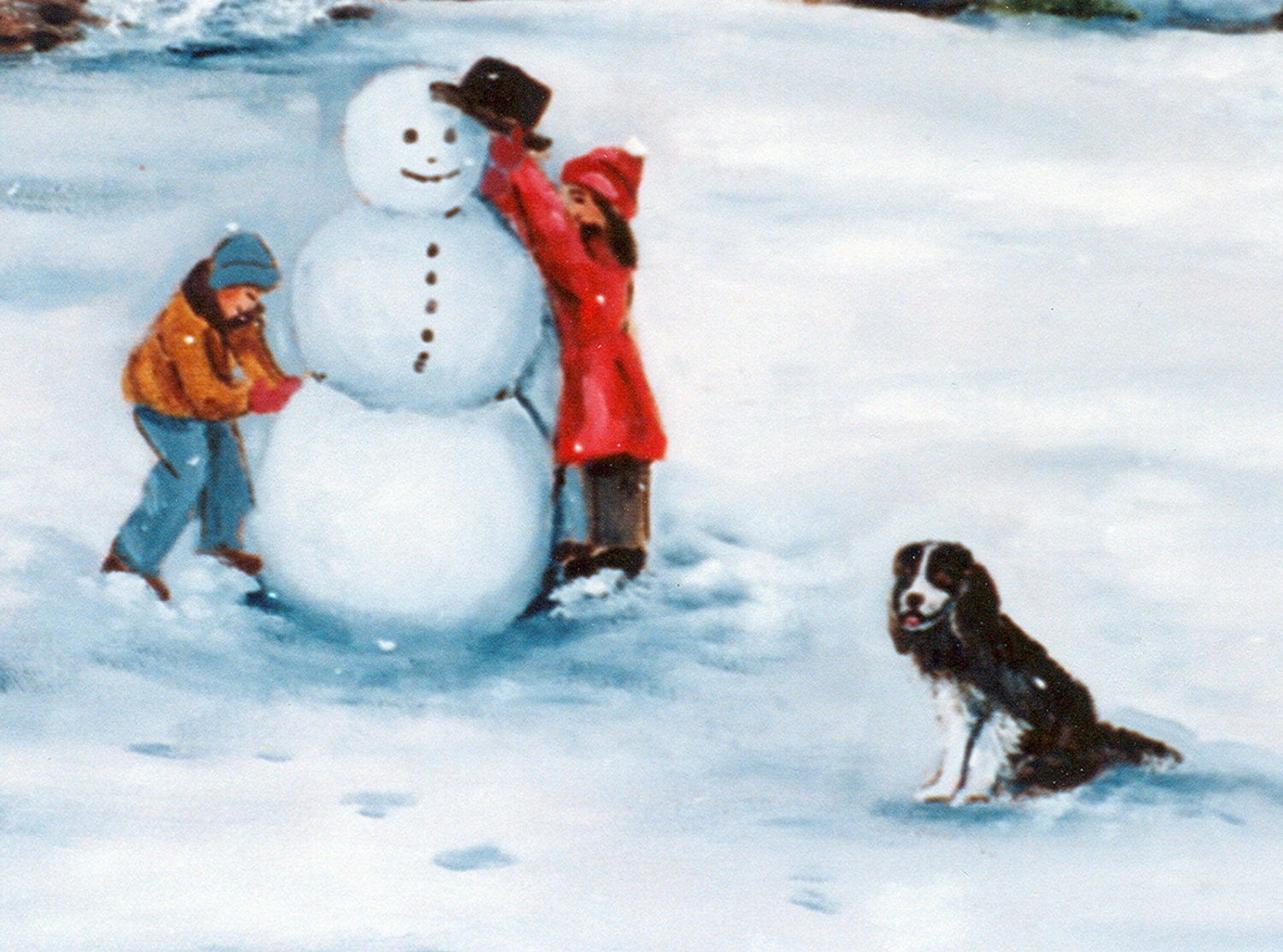 Winter Country Snow Primitive Folk Art Scene Prints 1930s - Etsy