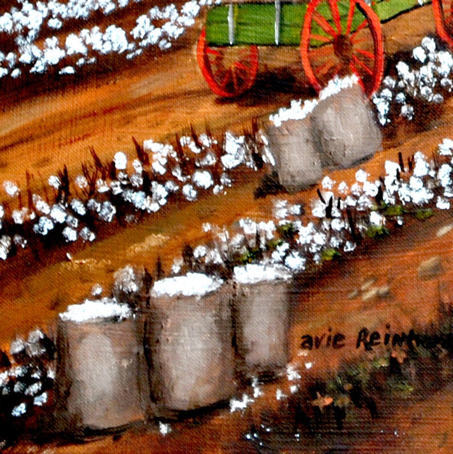 Southern Cotton Field Print: American Folk Art Landscape - Etsy