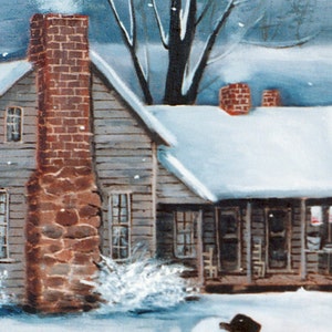 Winter Country Snow Primitive Folk Art Scene Prints - 1930s Snowman ...