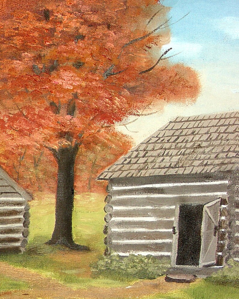 Autumn Folk Art Pottery Print Primitive Painting Catawba - Etsy