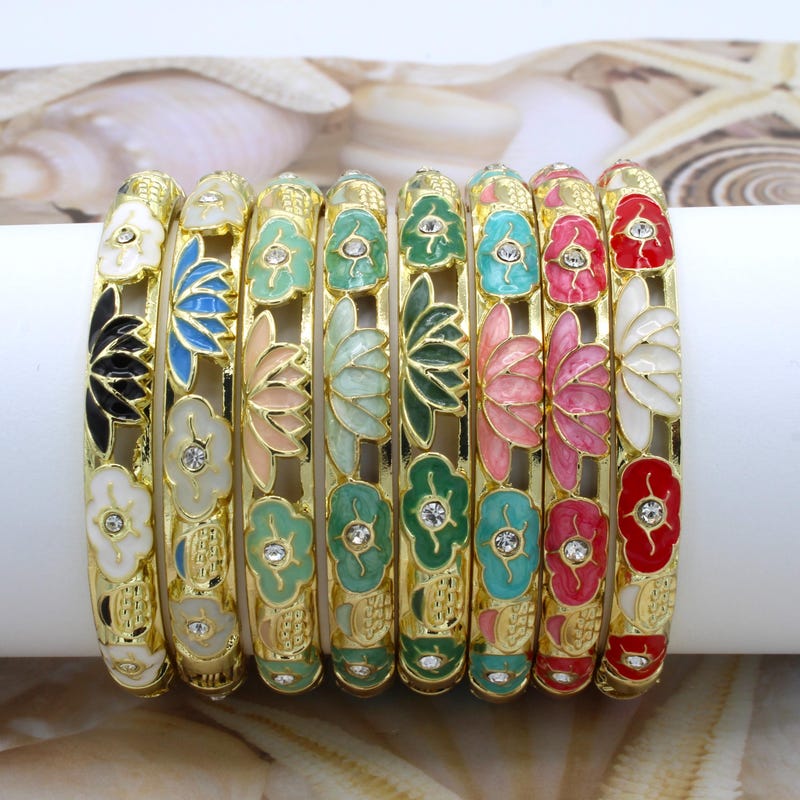 Flower Bangle - Etsy