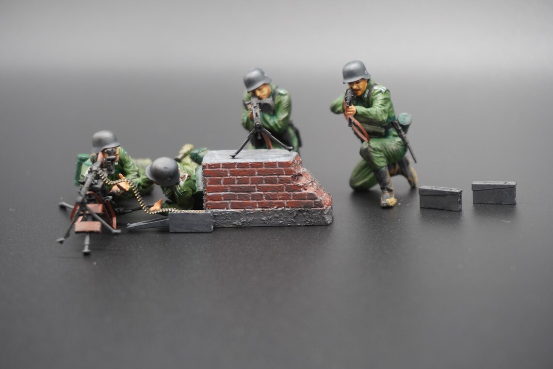 1/35 GERMAN Machine Gun Team MID-WWII Plastic Model Painted Complete - Etsy