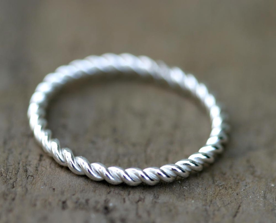 Twisted Silver Ring - Etsy