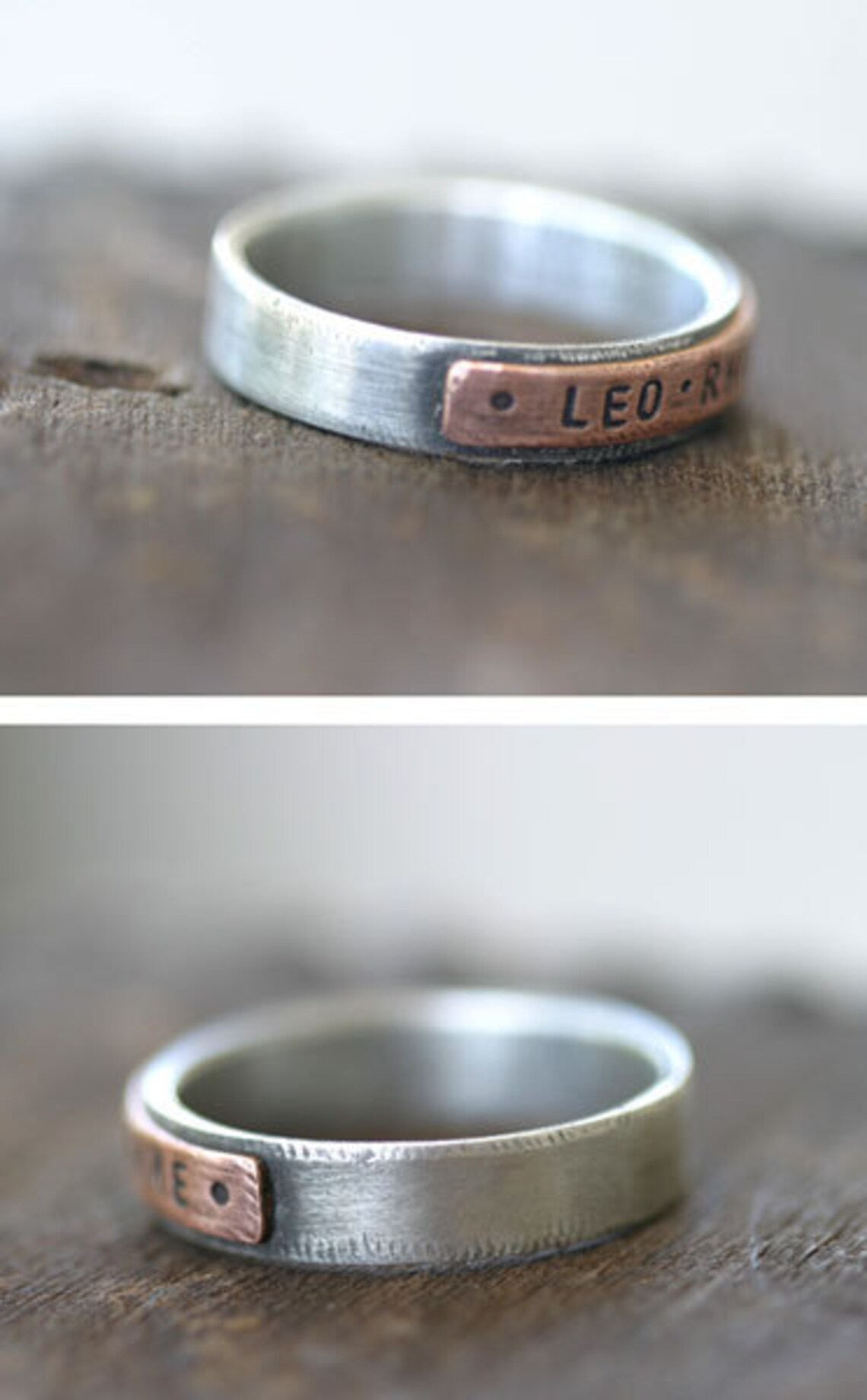 Copper and Sterling Silver Personalized Mixed Metal Ring (E0180) - Etsy