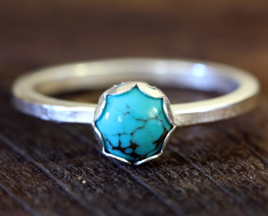 Turquoise Sterling Silver Ring - Etsy