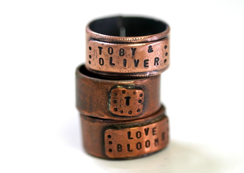 Wide Copper Band Ring Personalized (E0281) - Etsy