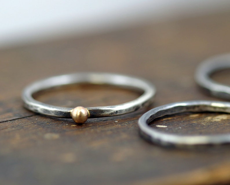 Hammered Stacking Rings E0197 - Etsy