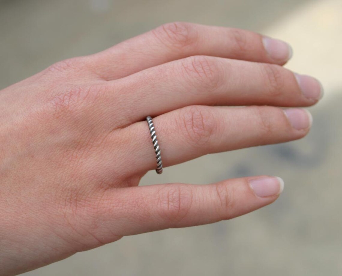 Twisted Silver Ring - Etsy