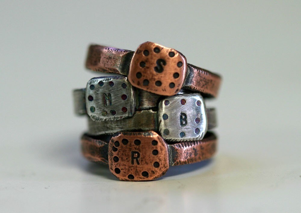 Personalized Custom Initial Band Ring Copper E0231 - Etsy