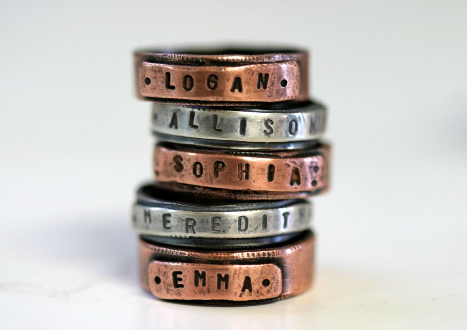 Stamped Inscription Ring Copper E0258 - Etsy