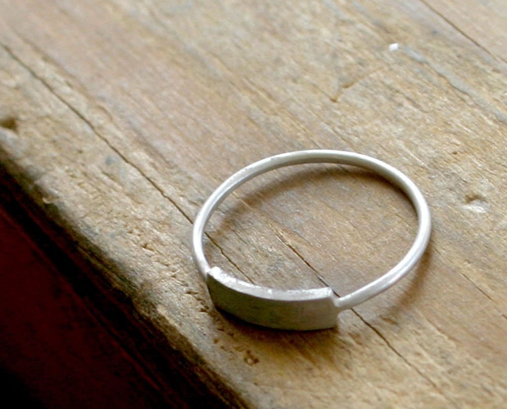 Modern Silver Rectangle Ring (E0221) - Etsy Canada