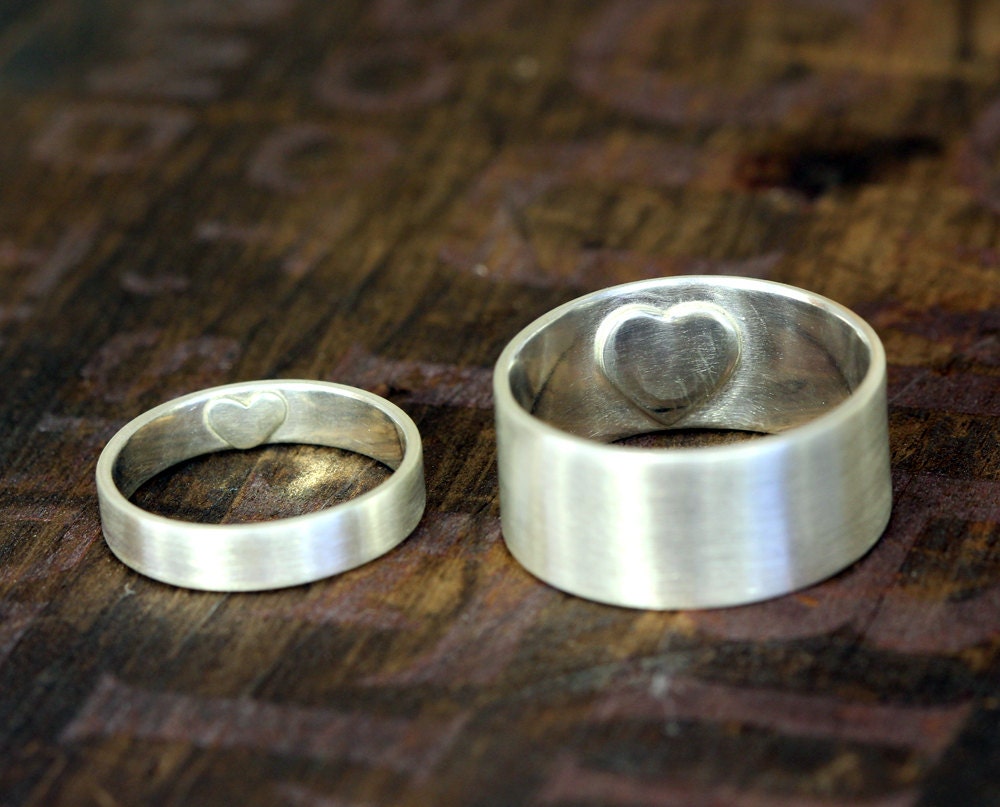 Secret Heart Wedding Ring Set E0307 - Etsy
