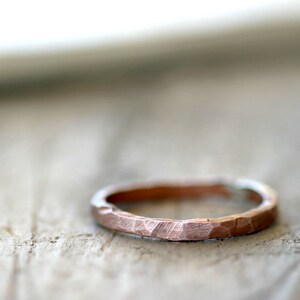 Simple Hammered Copper Ring Organic Shaped Stackable Ring (E0255) - Etsy