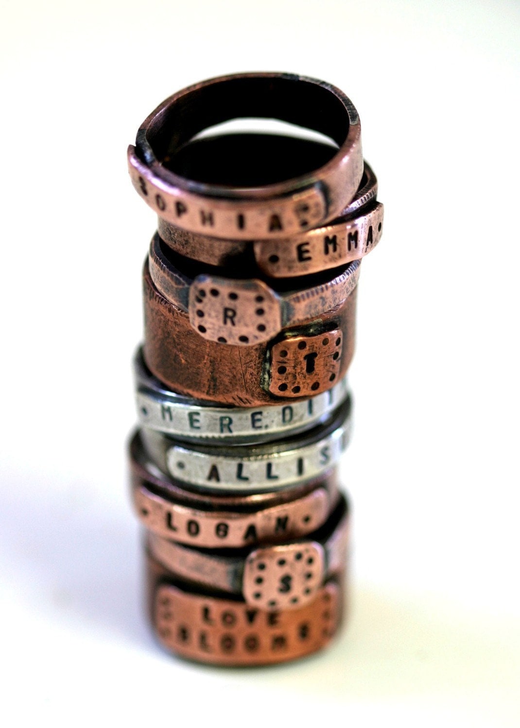 Personalized Custom Initial Band Ring Copper E0231 - Etsy