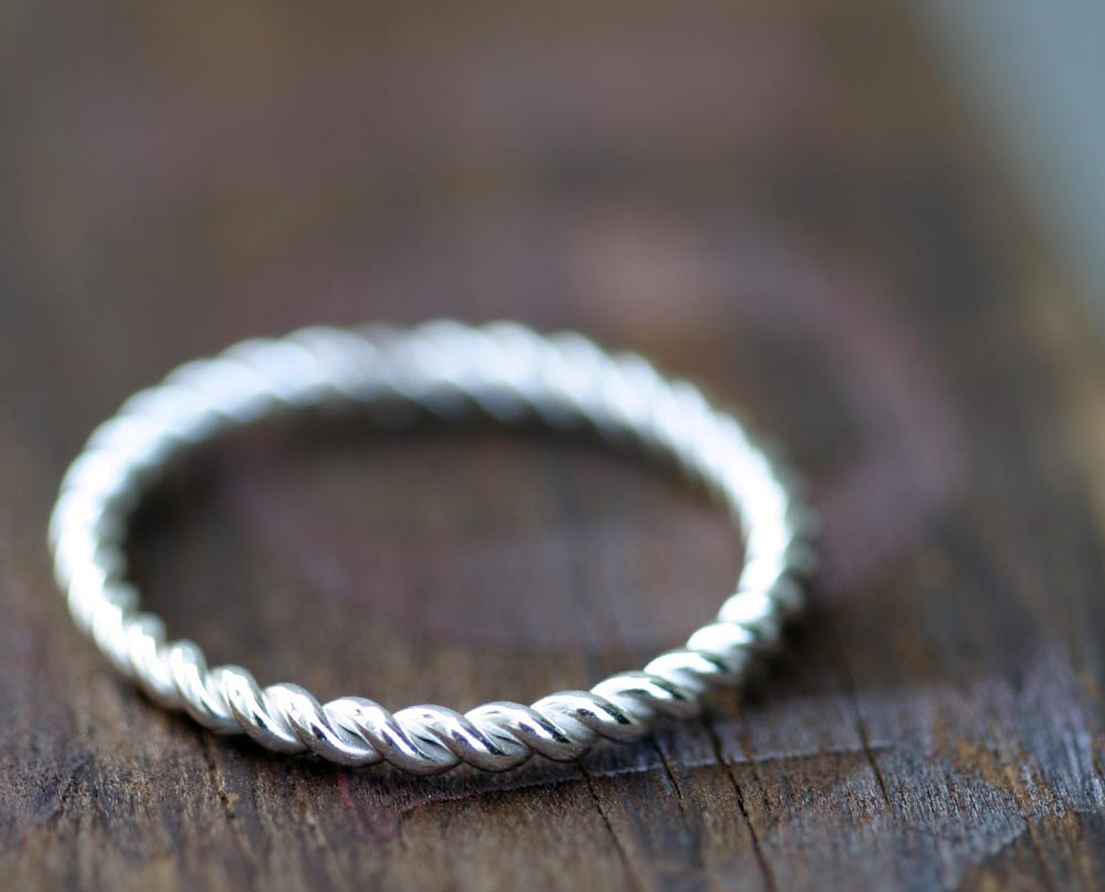 Twisted Silver Ring - Etsy