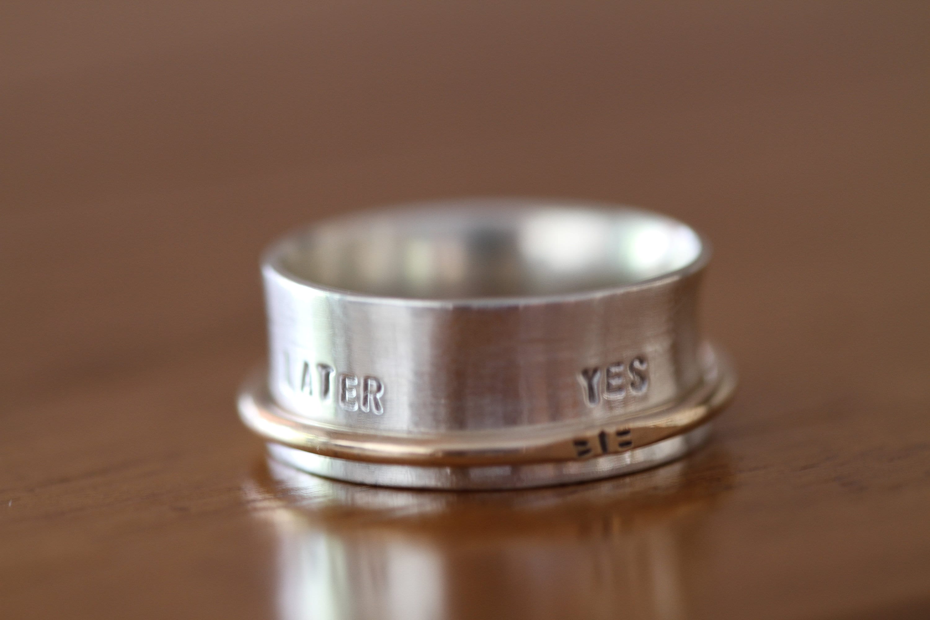 Yes or No Ring Spinner Ring Fidget Ring Spinning Ring | Etsy