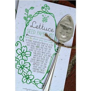 Lettuce Plantable Seed Paper With Silverware Garden Marker (E0360) - Etsy