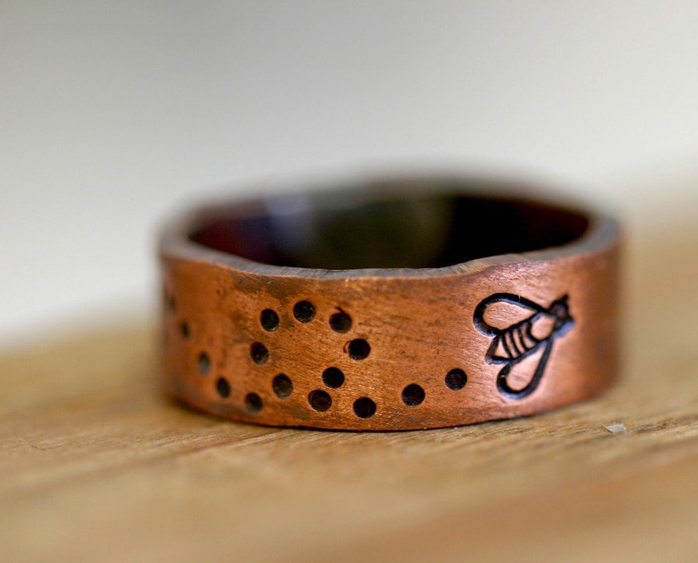 Bee Copper Ring Bumble Bee E0173 - Etsy
