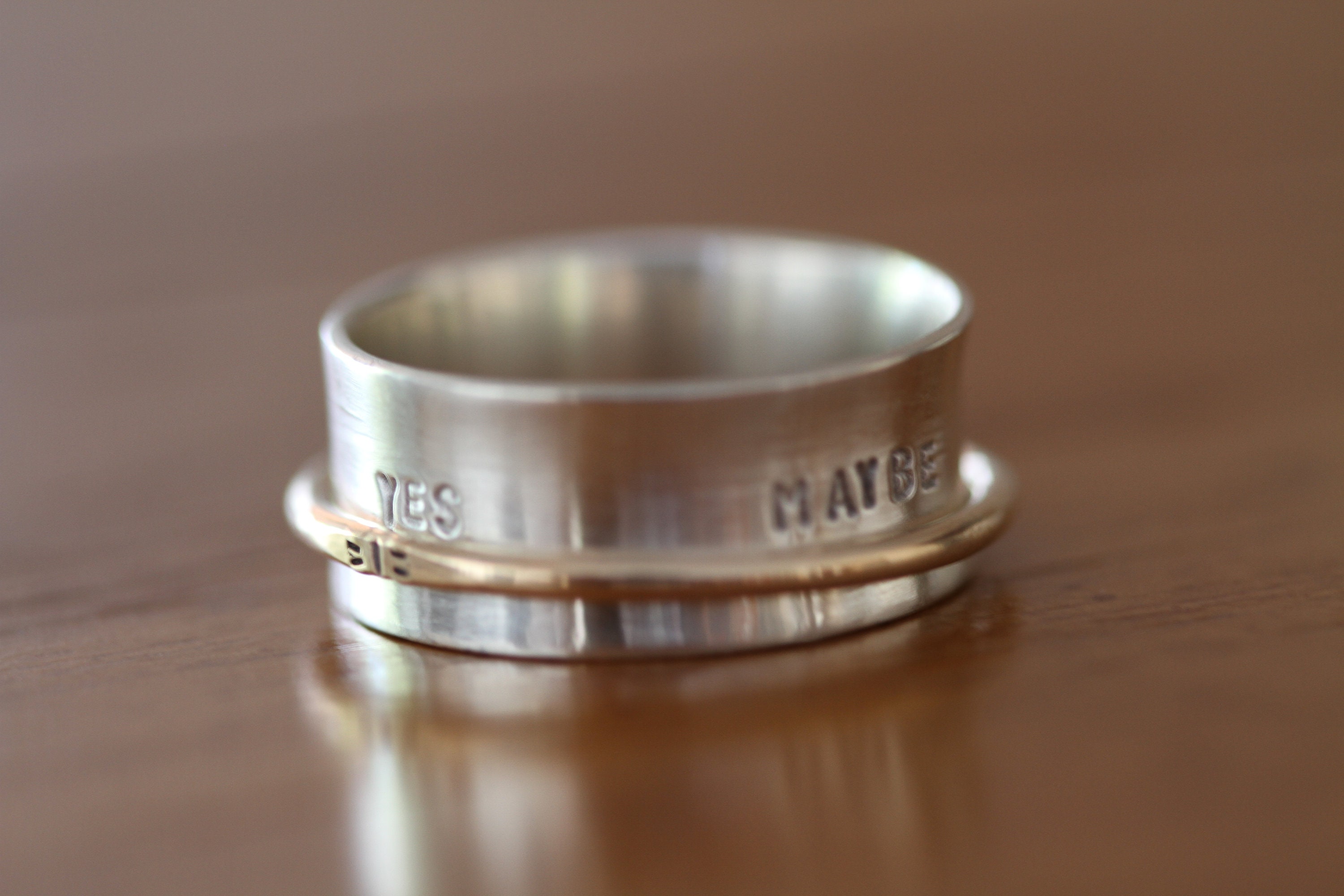 Yes or No Ring Spinner Ring Fidget Ring Spinning Ring | Etsy