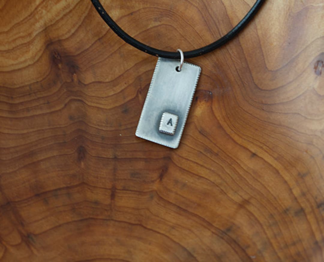 Sterling Silver Initial Tag Wide (E0486) - Etsy