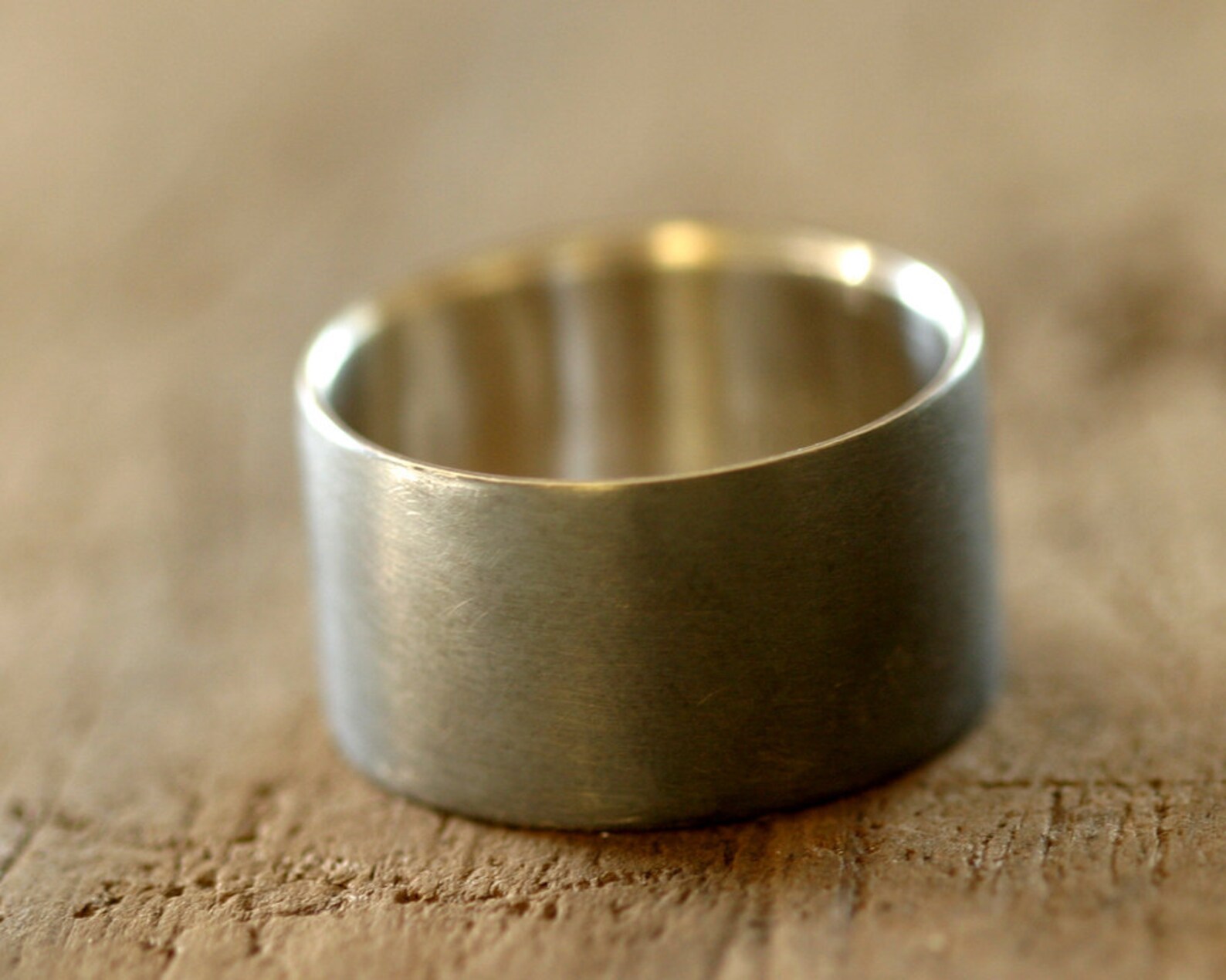 Mens Sterling Silver Wedding Ring Large Dark Band (E0215) - Etsy