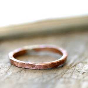 Simple Hammered Copper Ring Organic Shaped Stackable Ring (E0255) - Etsy