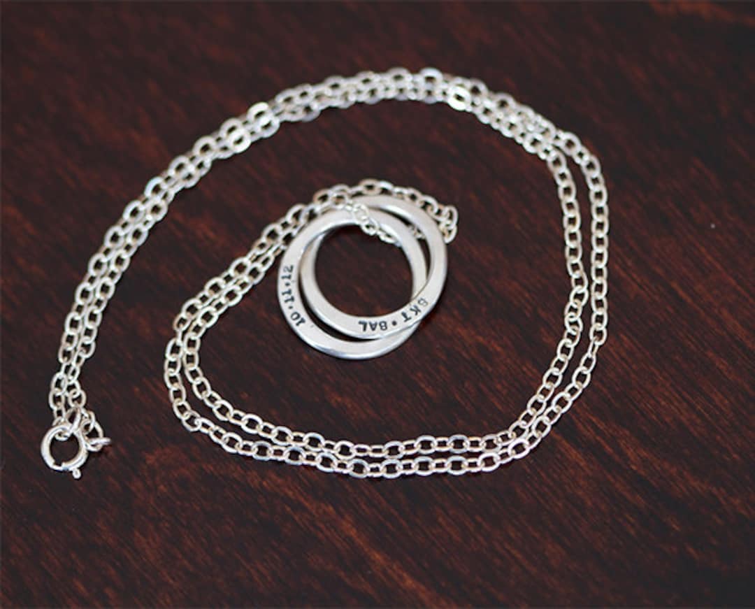 Sterling Silver Interlocking Rings Necklace (E0339) - Etsy Hong Kong