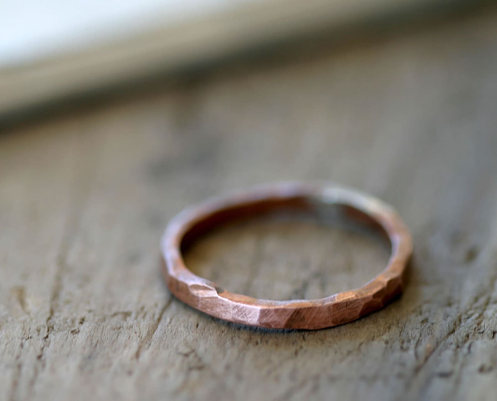 Simple Hammered Copper Ring Organic Shaped Stackable Ring (E0255) - Etsy