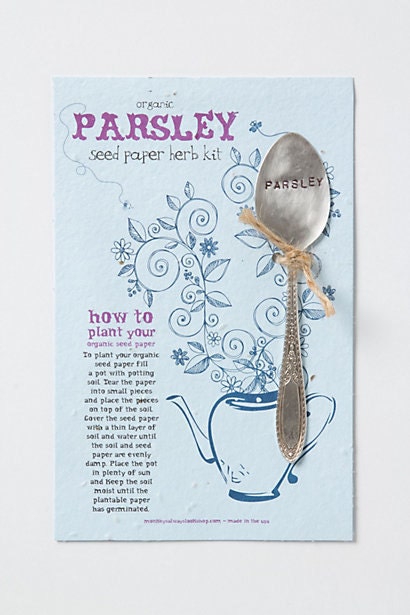 Parsley Plantable Paper Herb Kit - Etsy