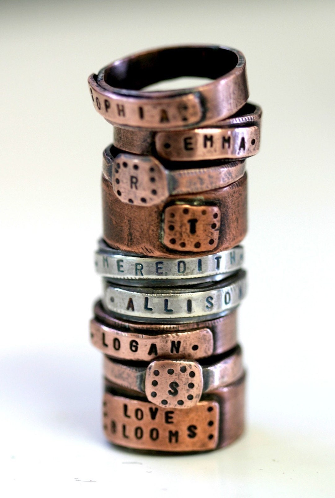 Personalized Custom Name Band Ring Copper (E0304) - Etsy
