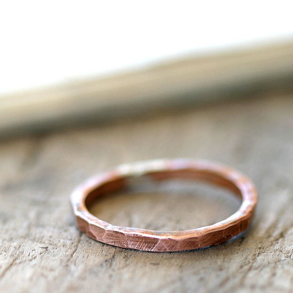 Hammered Copper Ring - Etsy