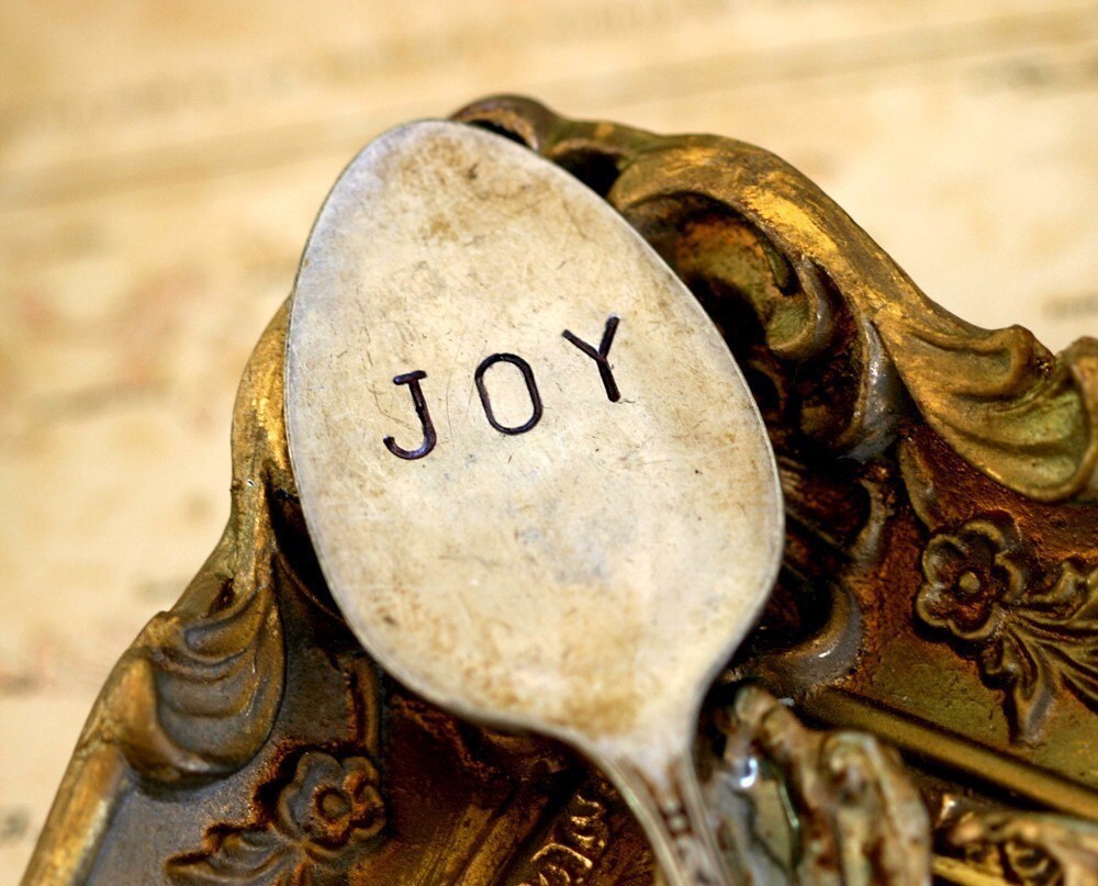 Joy Spoon Marker Vintage Stamped Silverware E0202 - Etsy