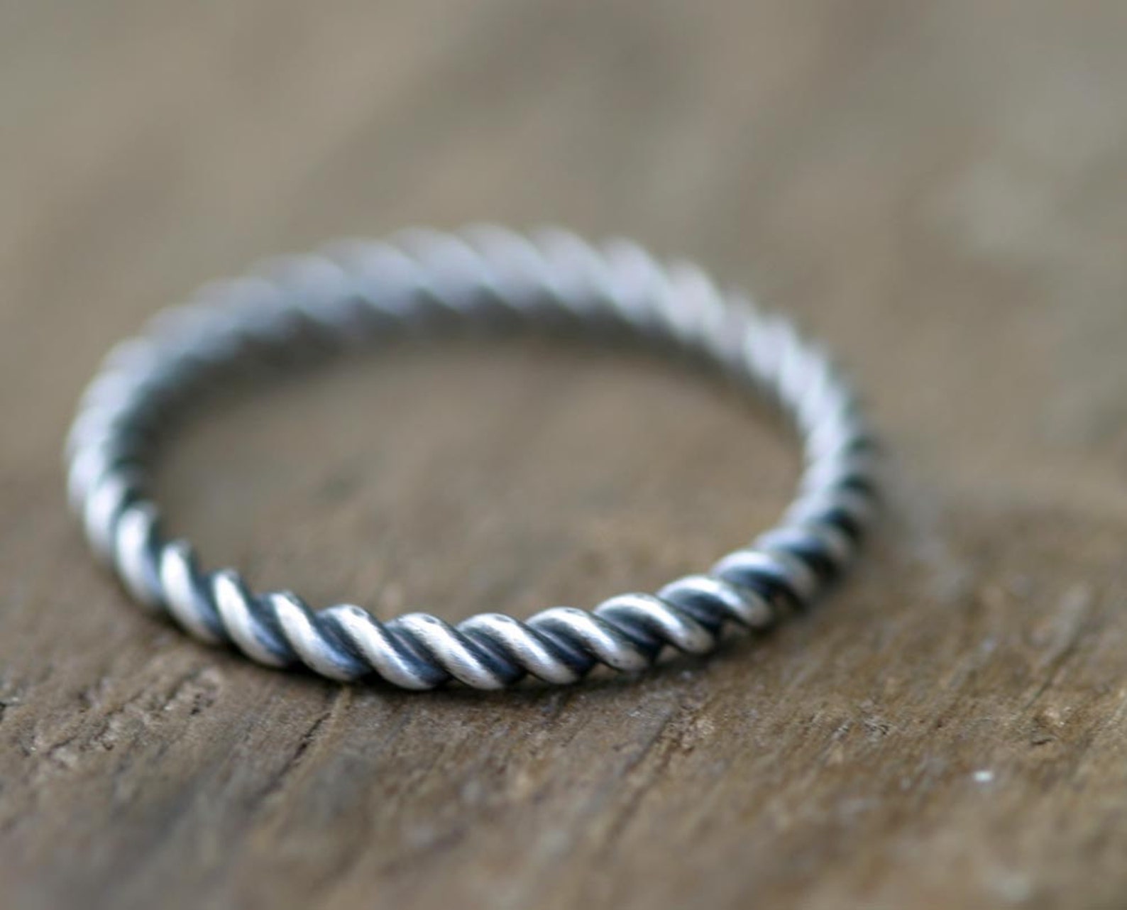 Twisted Silver Ring - Etsy