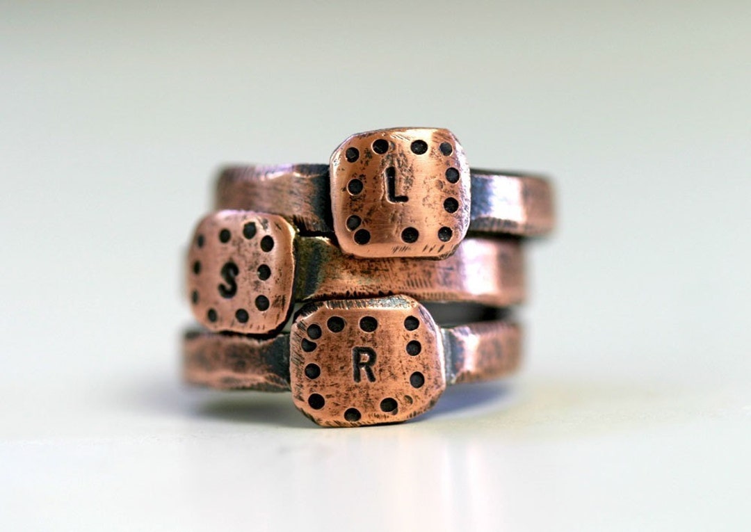 Personalized Custom Initial Band Ring Copper (E0231) - Etsy