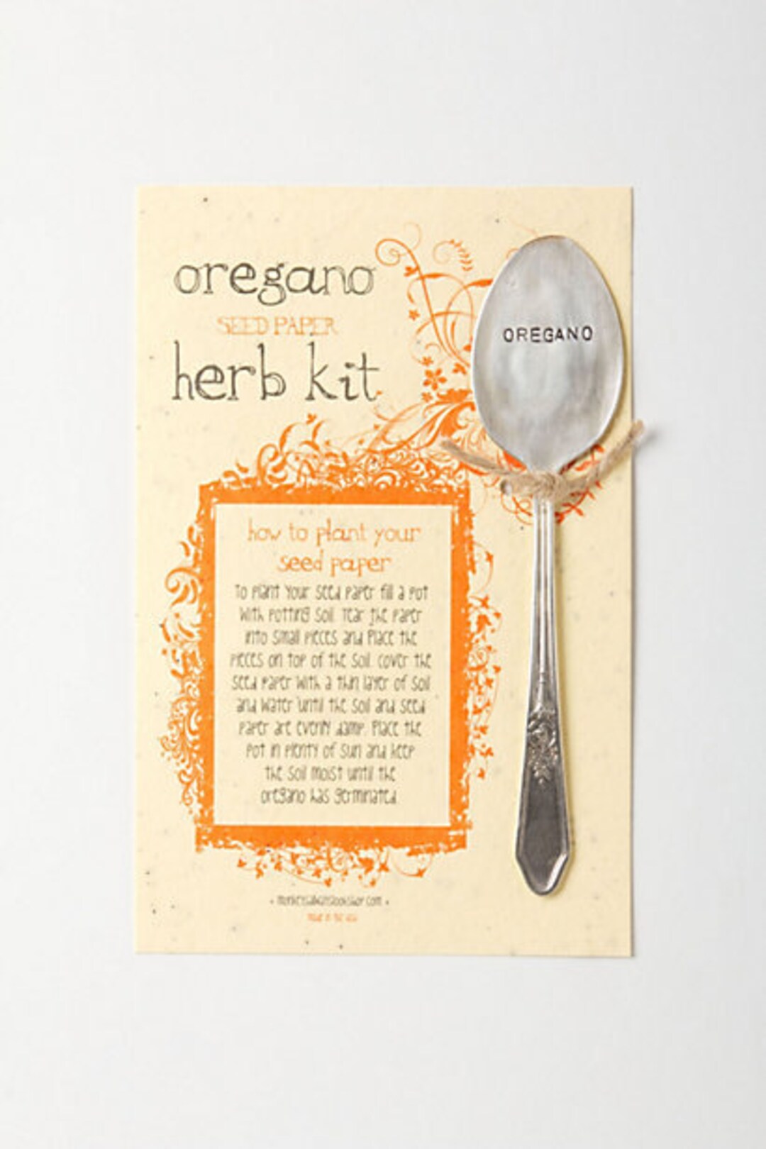Oregano Plantable Paper Herb Kit With Silverware Garden Marker (W0322 ...