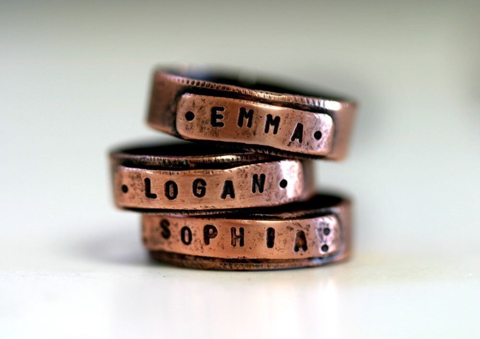 Personalized Custom Name Band Ring Copper E0304 - Etsy