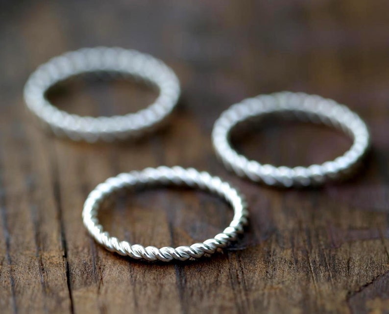 Twisted Silver Ring - Etsy