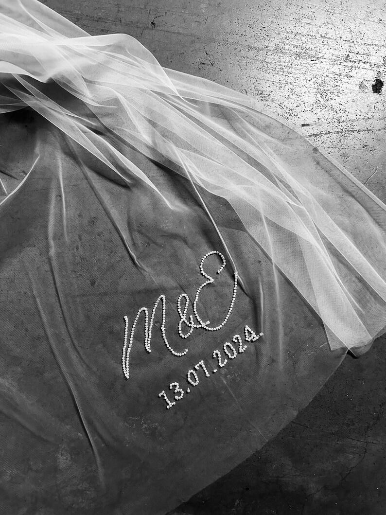 Personalized Wedding Veil, Embroidery, Beads, Pearls, Custom Veil ...